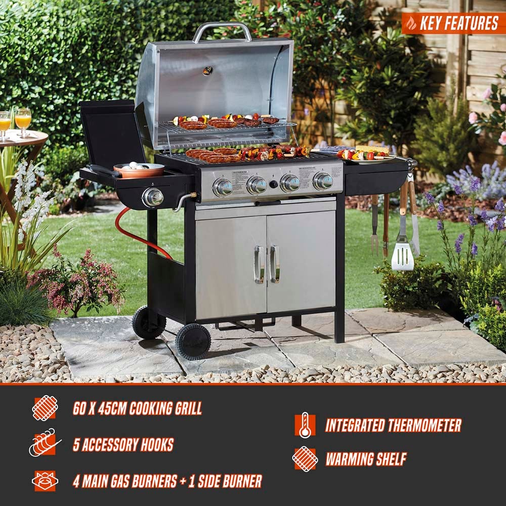 Blazebox 4 + 1 Gas Burner Barbecue