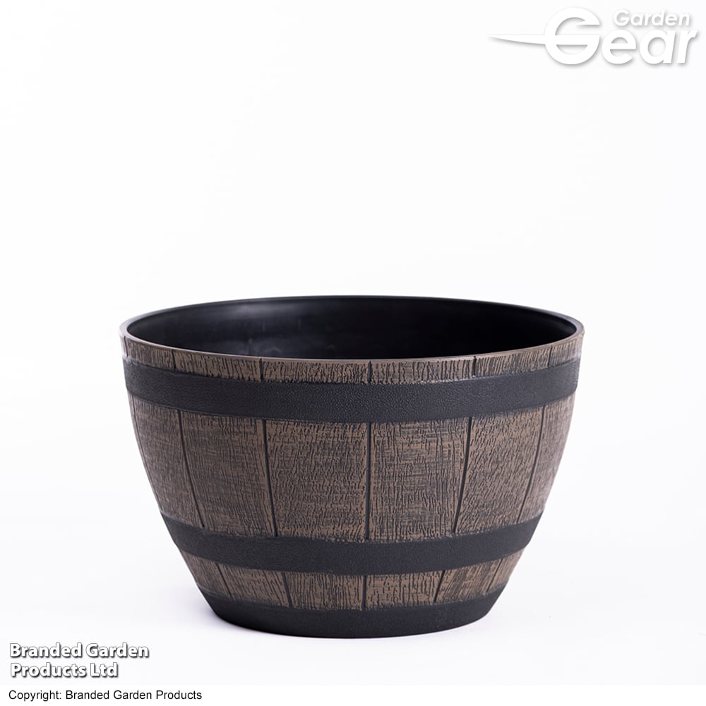 Garden Gear - Curved Wooden Barrel Effect Planter