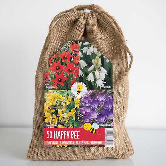 Happy Bee Flower Bulb Mixture in Hessian Bag | Suttons